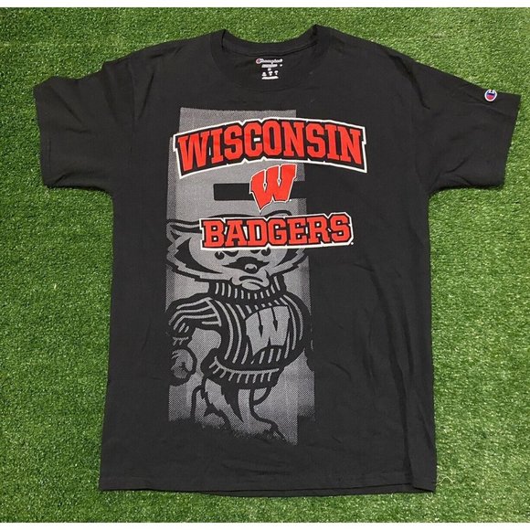 Champion | Shirts | Champion Wisconsin Badgers Shirt Medium Black Y2k ...